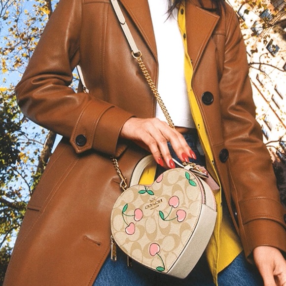 Coach | Bags | Coach Heart Crossbody In Signature Canvas With Heart ...